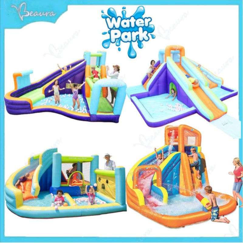 Bestway Waterpark Giant Castle Slide Bouncer Inflatable Kolam Jumping ...