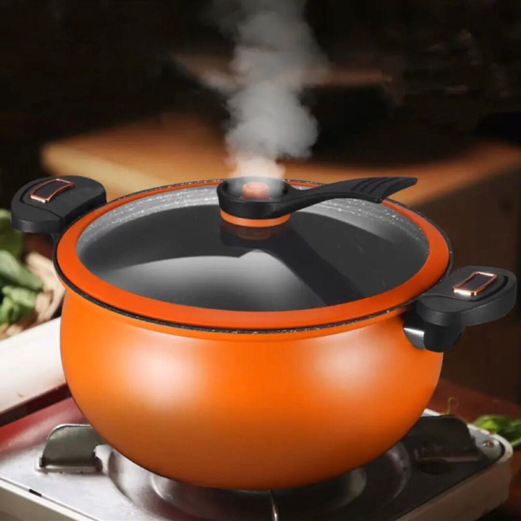 SW_ 8L Non Stick Micro Pressure Cooker Marble Stone Pot Periuk Tekanan ...