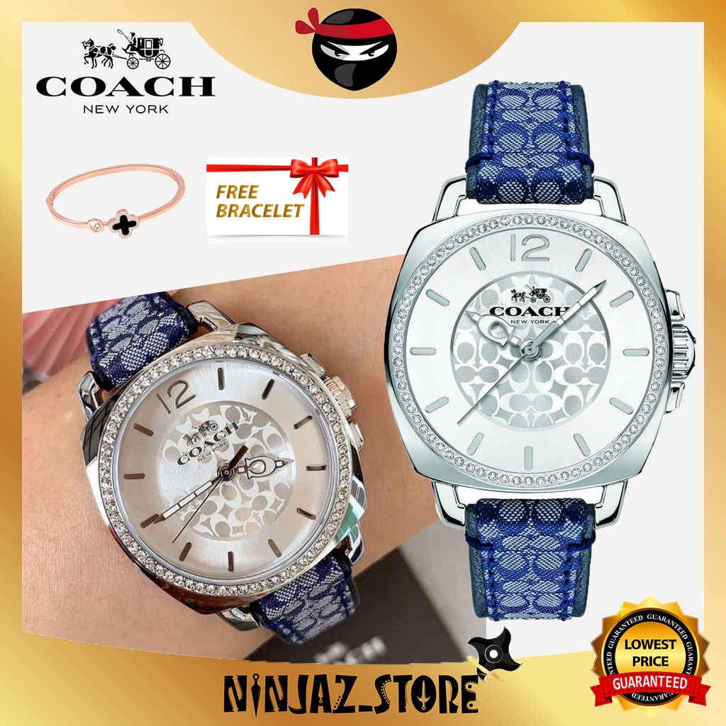[Original with 2Years Warranty] Coach Boyfriend signature Navy/ Silver ...