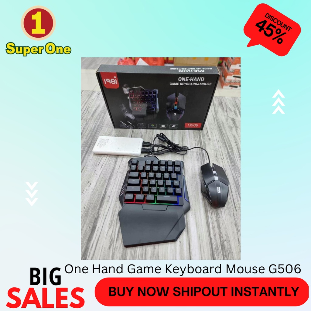 G506 One Hand Keyboard Mouse Set Throne Gaming Set One-handed Gaming ...