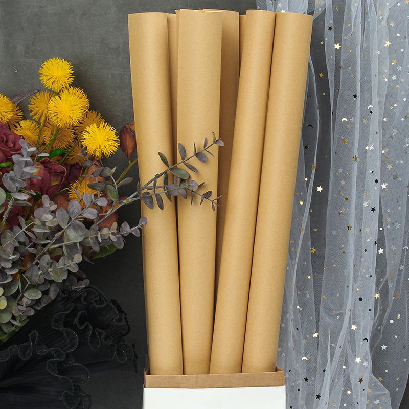 Kraft Brown Flower Wrapping Paper Diy Bouquet Gift Florist Wrap Wrapper ...