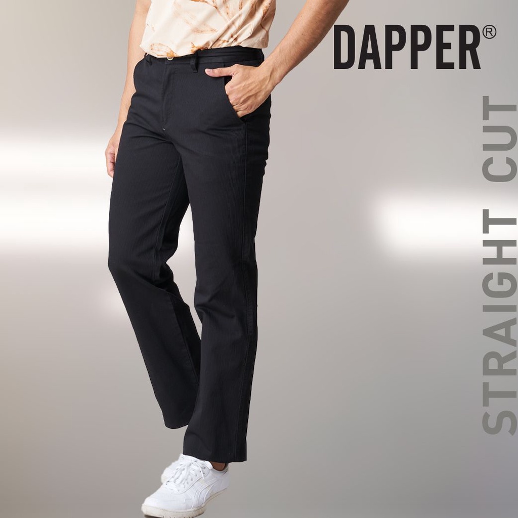 Dapper BIG SIZE| Straight Cut Long Cotton Pant-C20476B Black | Shopee ...