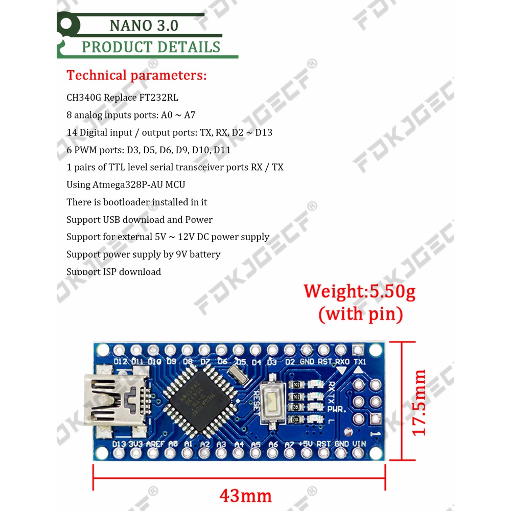 NANO V3.0 Controller Terminal Adapter Expansion Board NANO IO Shield ...
