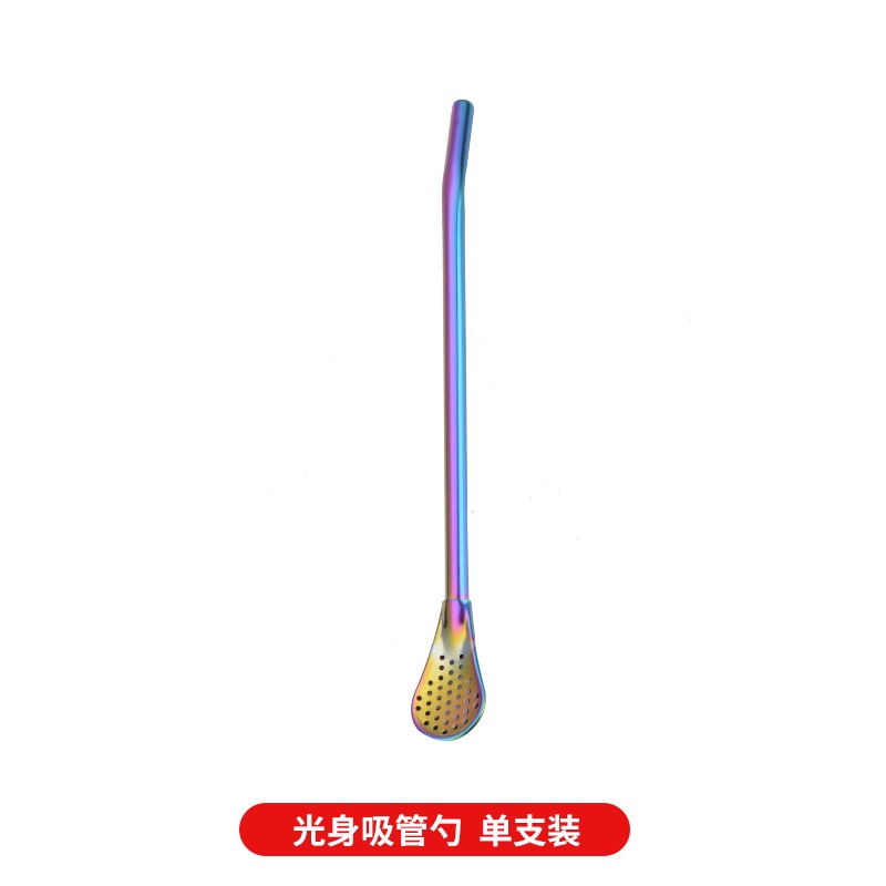 SUGAW Stainless Steel Straw Spoon 2 in 1 Stirring Spoons Scoop Teaspoon ...