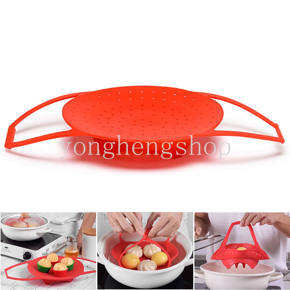 Collapsible Silicone Steamer Basket Microwave Oven Food Steamer Egg ...