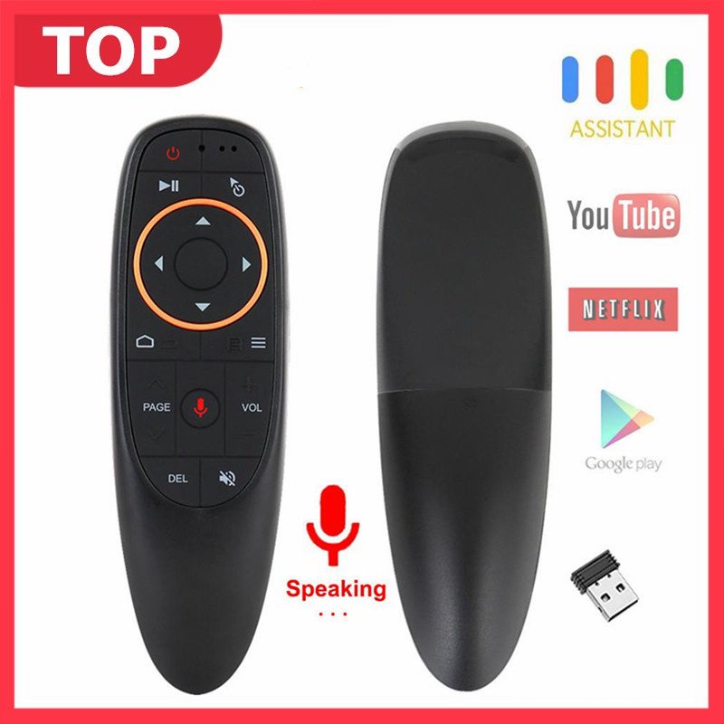 G10S Voice Remote Control 2.4G Wireless Air Mouse Gyroscope Backlit Smart TV Controller For ...