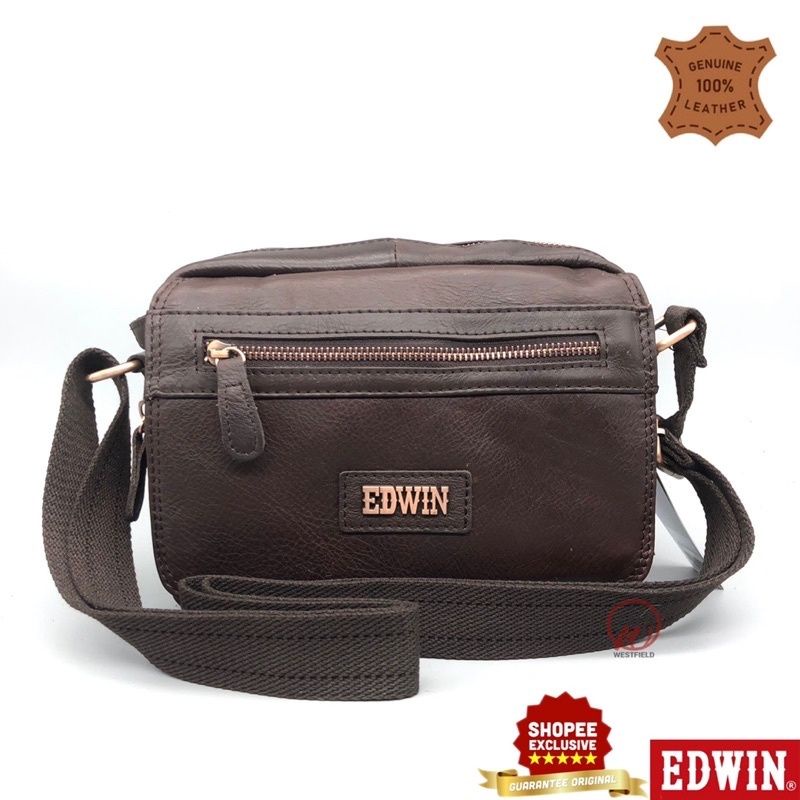 🔥 EDWIN PREMIUM LEATHER SLING BAG ( ESB 38477 ) | Shopee Malaysia