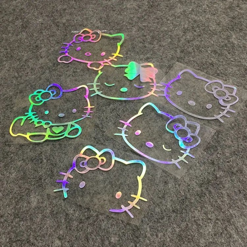 Hellokitty Car Sticker Reflective Colorful Laser KT Hello Kitty Car ...