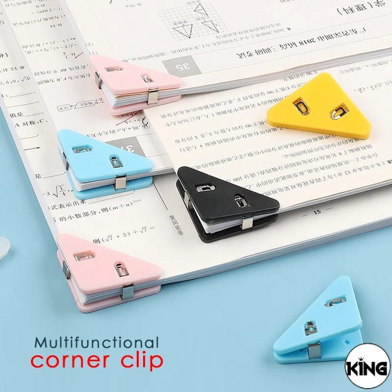 KI 5Pcs/Set Color Triangle Binder Clips / PET Book Paper Corner Clip ...