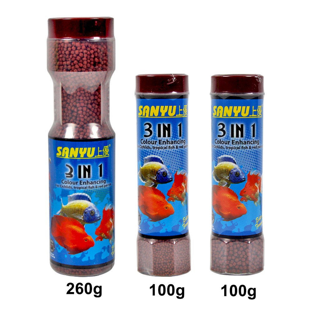 Sanyu 3in1 Colour Enhancing For All Cichlids/ Red Parrot/Tropical Fish ...