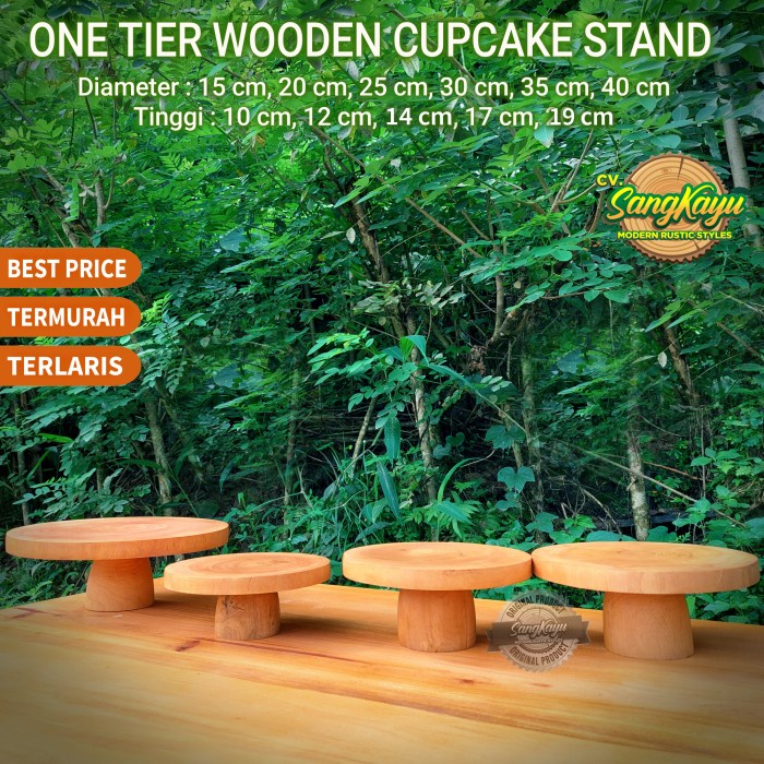 KAYU Sangkayu Wooden Cake Rack Cupcake Stand Cake Coaster Wood Cake ...
