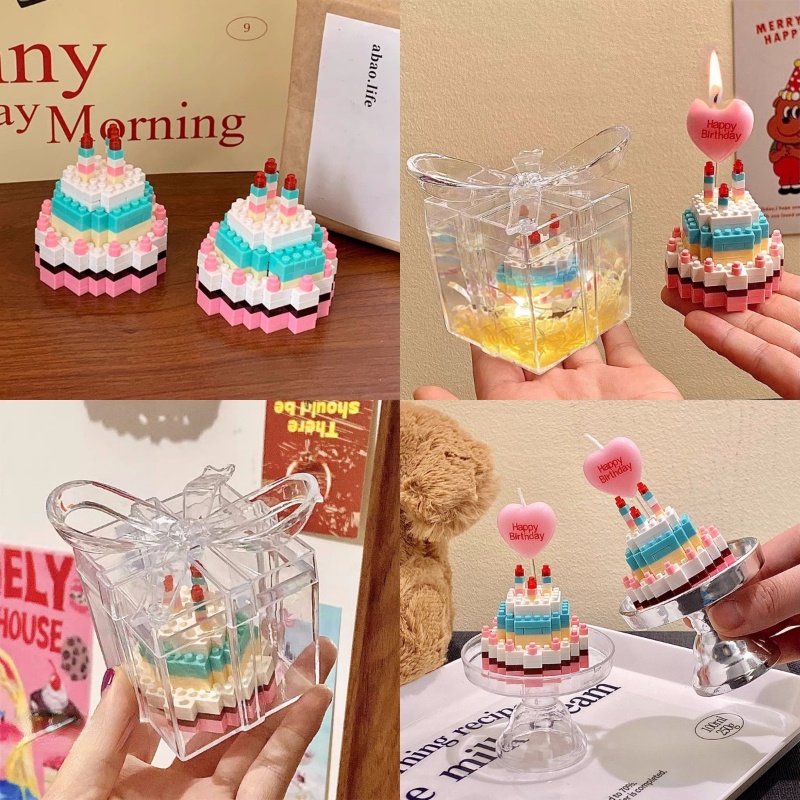 Cake Building Blocks Chindren Birthday Cake Building Mini Blocks Bricks ...