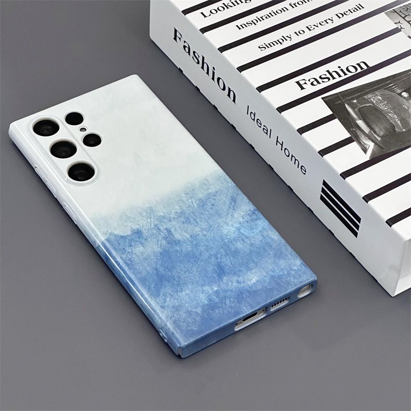 Samsung S24 Ultra S23 Ultra 5G/S23+ Blue Splash Ink Glossy Hard Case ...
