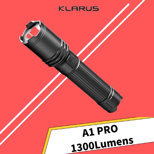Klarus A1 Pro 1300Lumens Type-C Rechargeable LED Flashlight 280M Beam Distance Tactical Troch ...