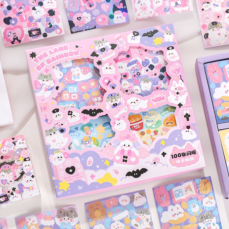 Guka Sticker Gift Box Zoo Small Class Rainbow Realm Series Cute Cartoon ...