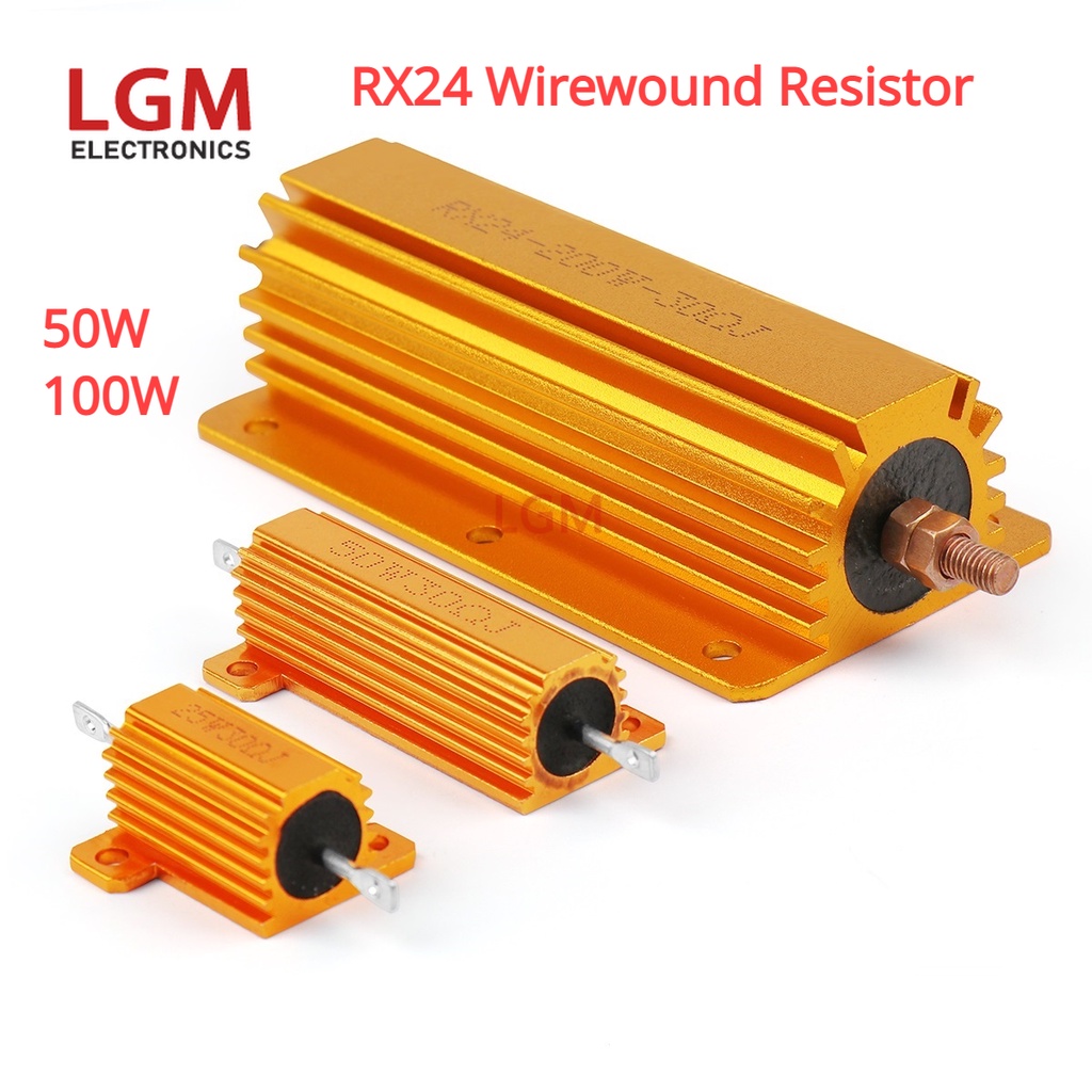 50W 100W Aluminum Power Metal Shell Wirewound Resistor RX24 R 2R 4R 5K ...