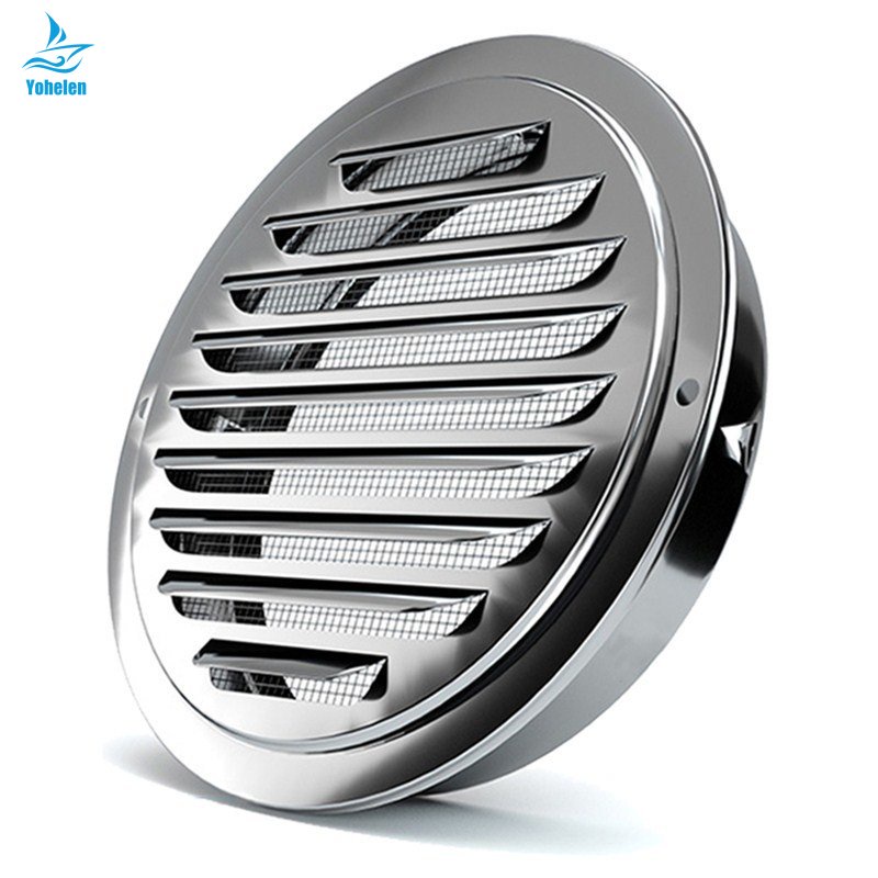 Stainless steel Exterior wall air outlet vent grille 70-200mm round ...