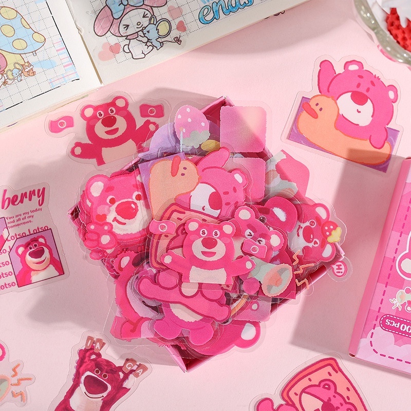 100pcs/box Sanrio PVC Stickers Transparent Cartoon Sticker Kawaii ...