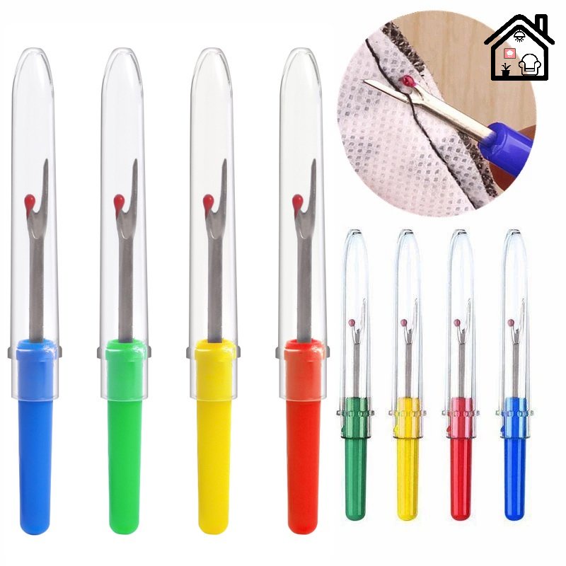 Random Color Plastic Handle Needlework Craft Thread Cutter with Lid ...