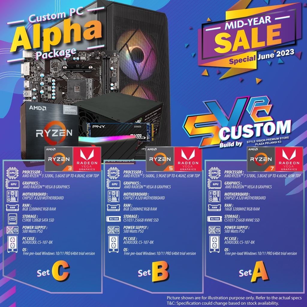AMD ALPHA PACKAGE BUDGET DIY CUSTOM GAMING OR OFFICE PC / RYZEN 3 / RYZEN 5 / RYZEN 7 | Shopee ...