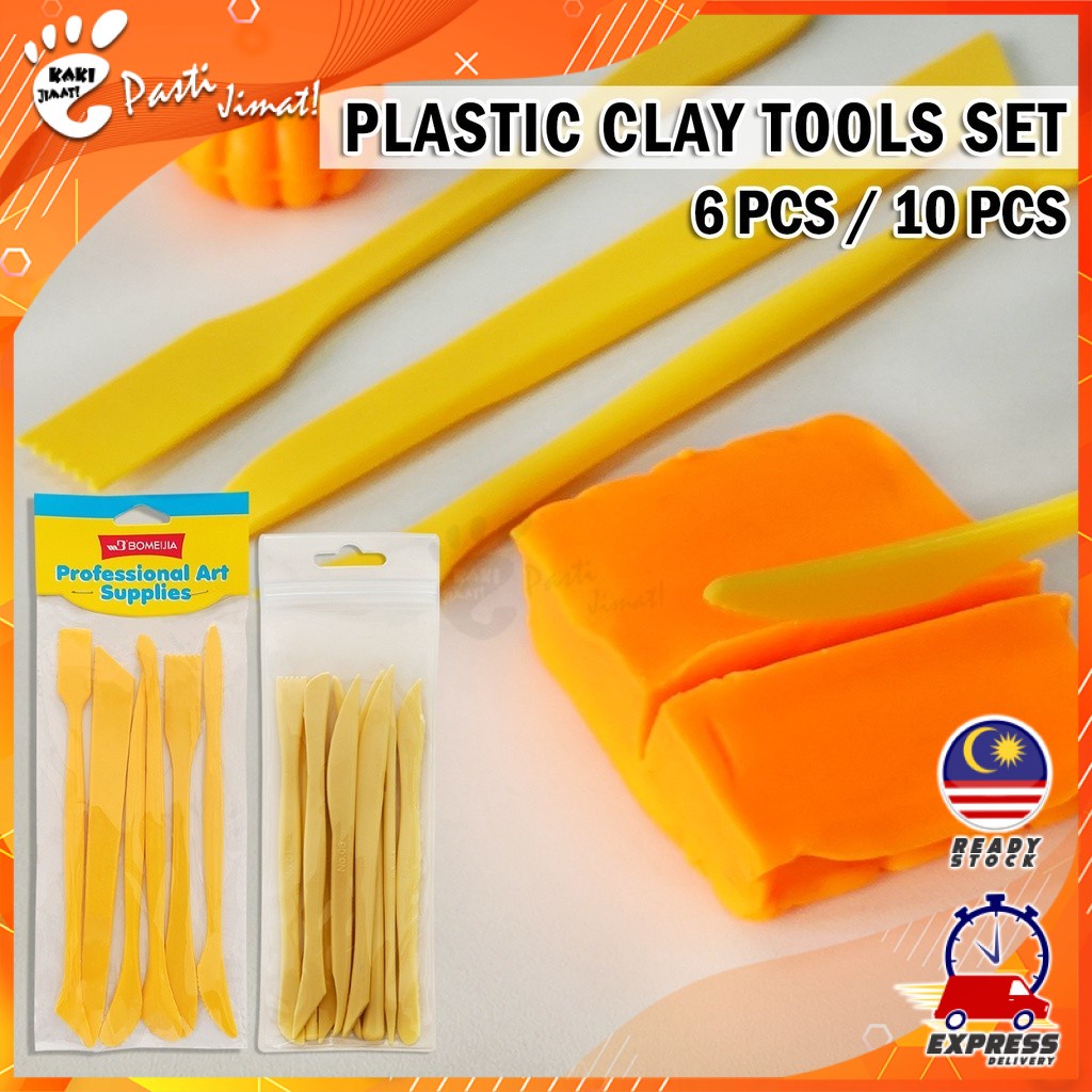 Kaki Jimat Plastic Clay Art Tools Set of 6 Craft Alat Kraf Tanah Liat ...