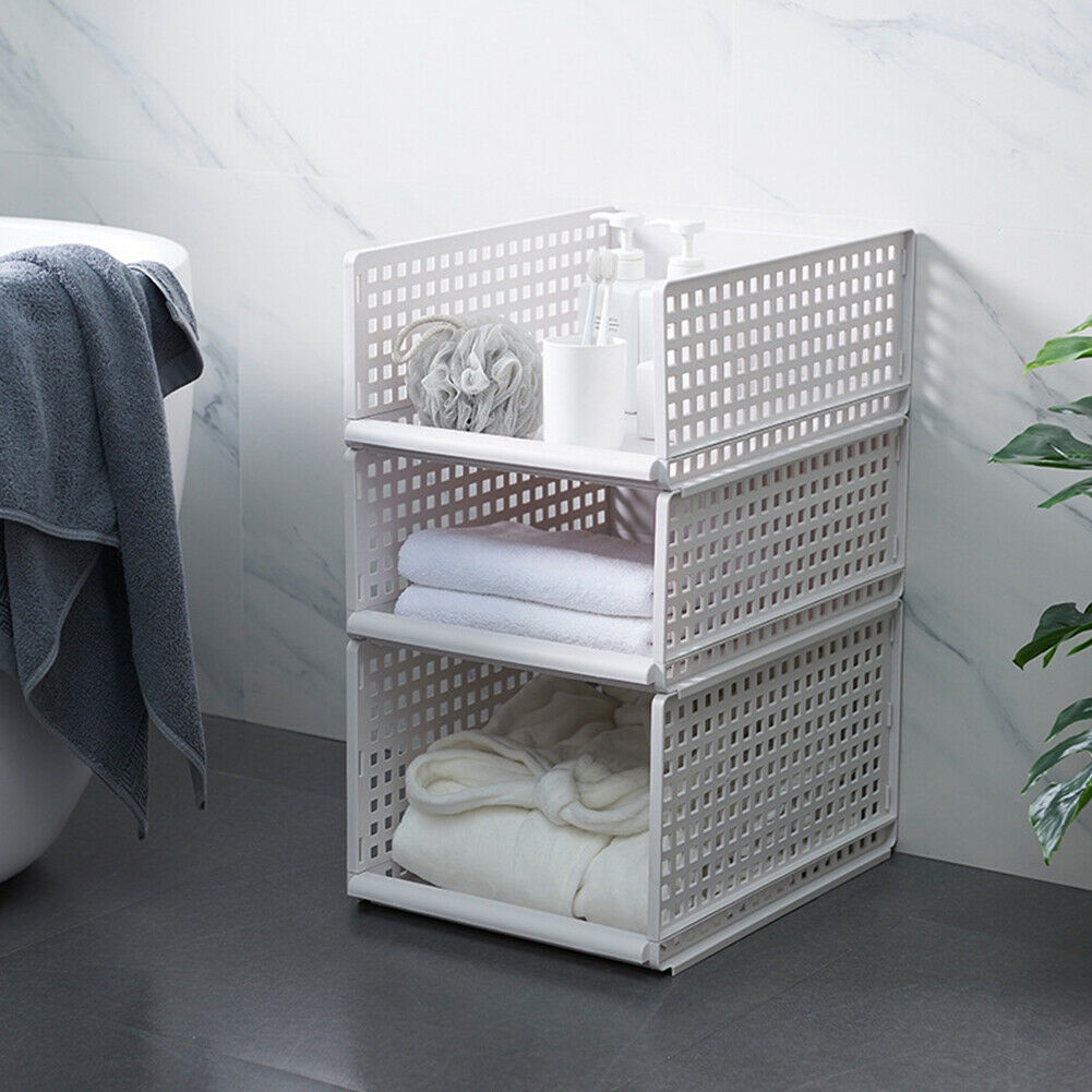 🇲🇾MEGA SALE Foldable Stackable Layered Partition Storage Rack Office ...