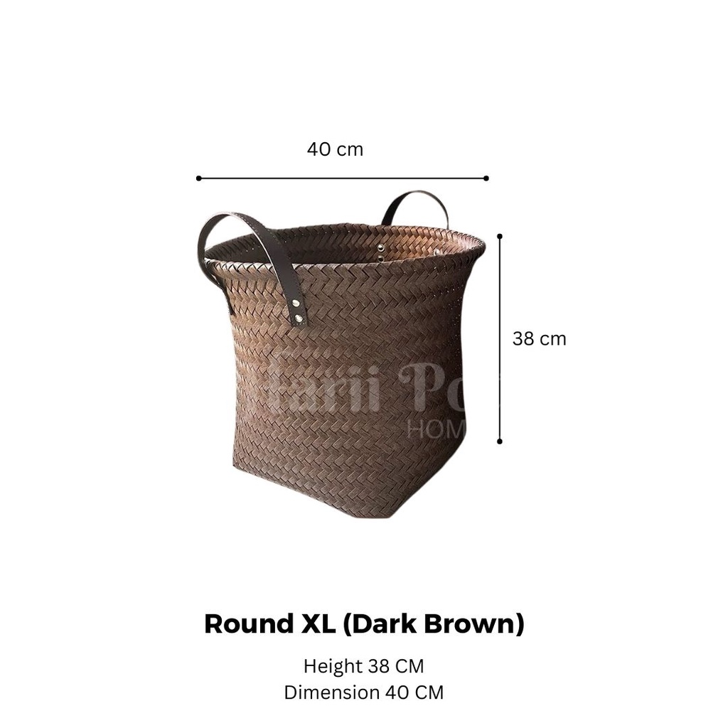 Aesthetic Premium Big Storage Basket Handmade With Handle Multiuse Raga ...