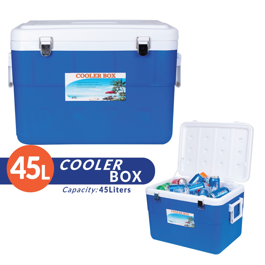 27L 45L Big Cooler Ice Box Heavy Duty Storage Portable Cold Box Icebox ...
