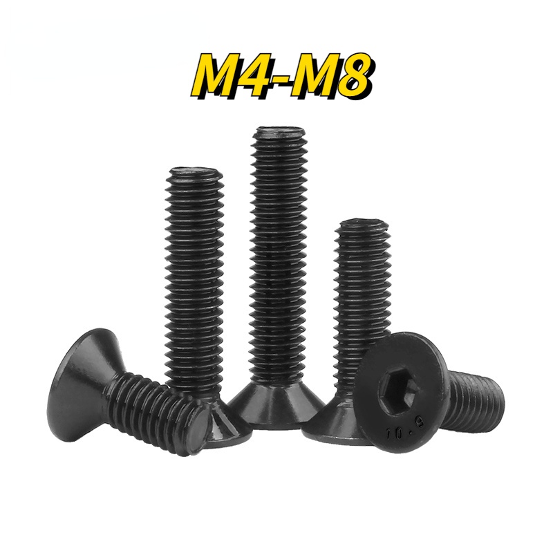 【XNY】 10.9 Countersunk socket head cap screw black flat head socket head bolt M4/M5/M6M8 ...