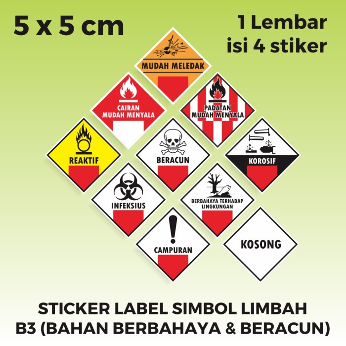 Waste Symbol Label Stickers B3 Stickers Dangerous and Toxic Materials 5 ...