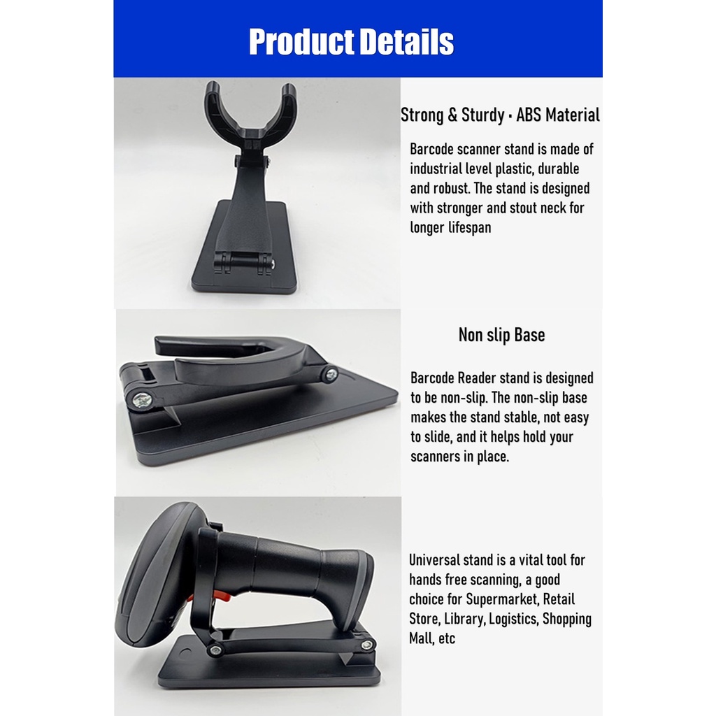 [OneHome] Barcode Scanner Holder Stand Universal Cradle Base Adjustable ...