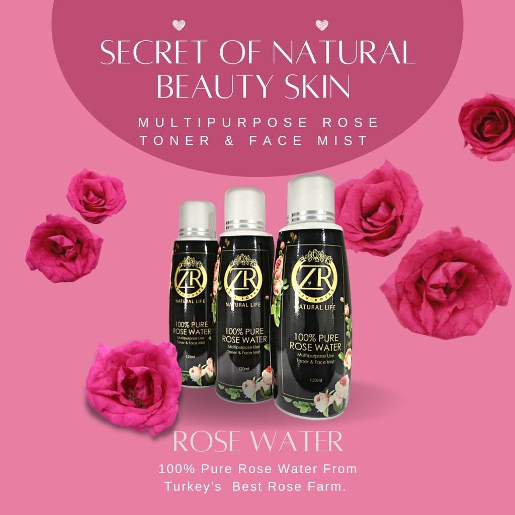 Zety Roses ZR Natural Life Pure Rose Water (120ml) | Shopee Malaysia