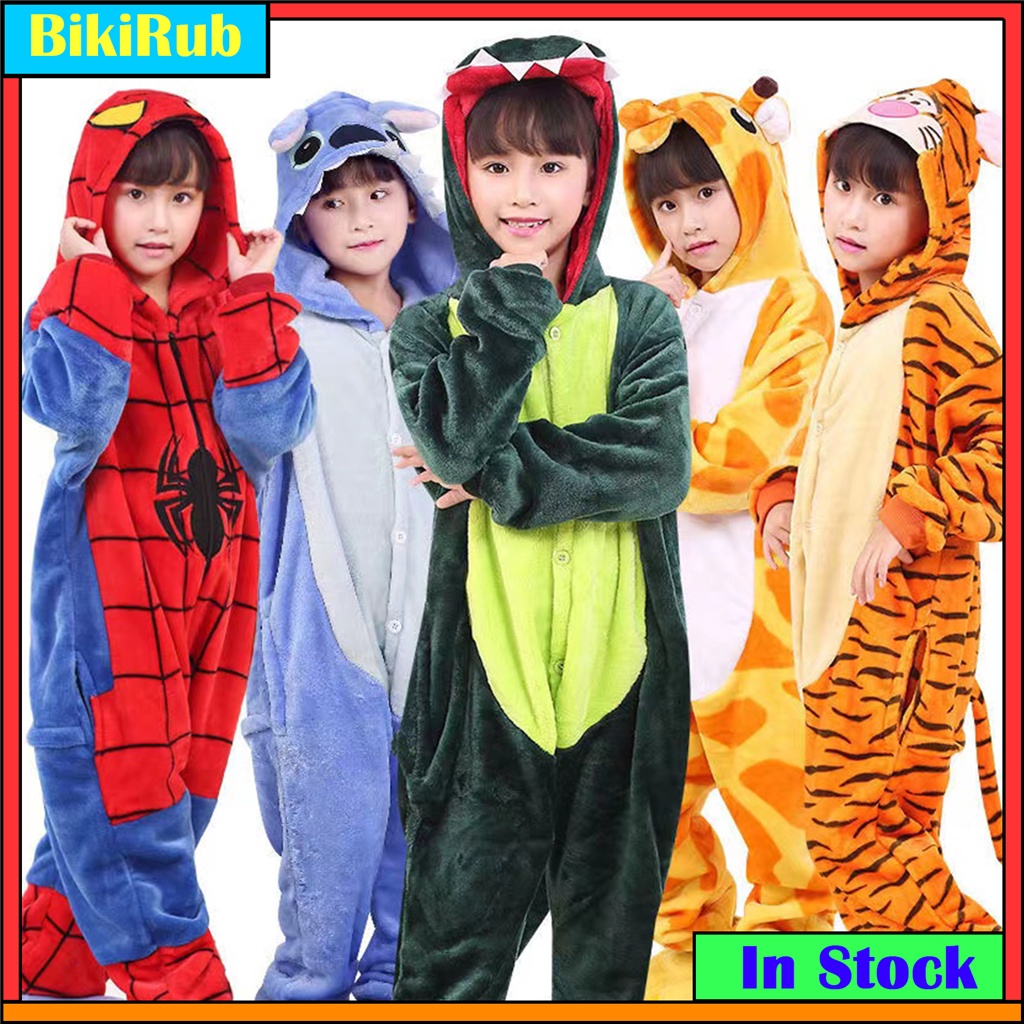 Kigurumi Dinosaur Stitch Pikachu Spiderman Panda Giraffe Onesies Kids ...