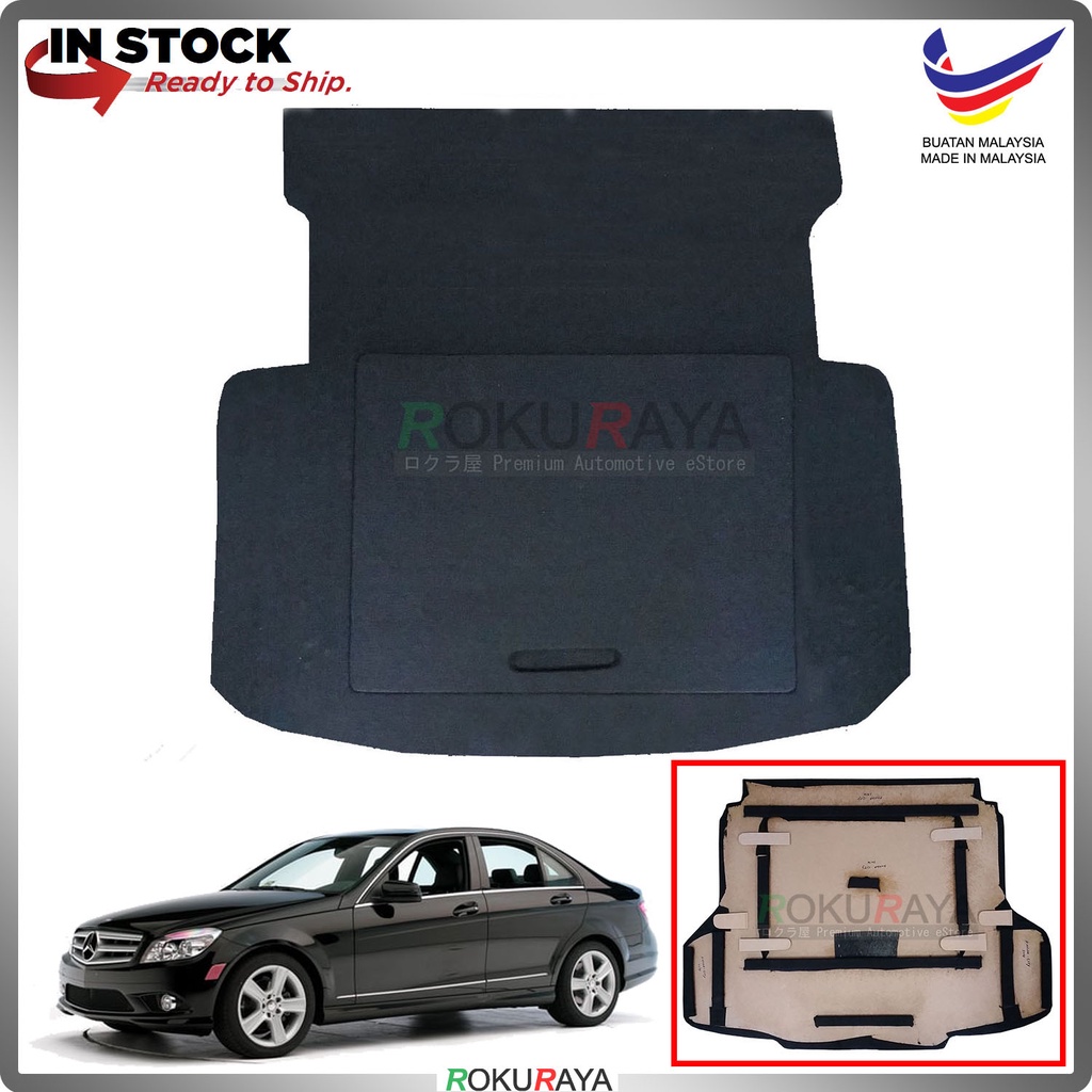 [GREY CARPET] Mercedes Benz W204 LOCAL SPEC Custom Fit 15mm Rear Bonnet ...