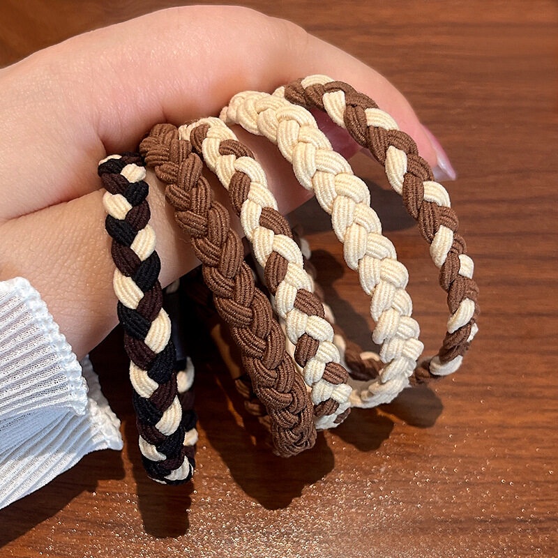 TUTU Milk coffee color head rope women's temperament rubber band tie ...