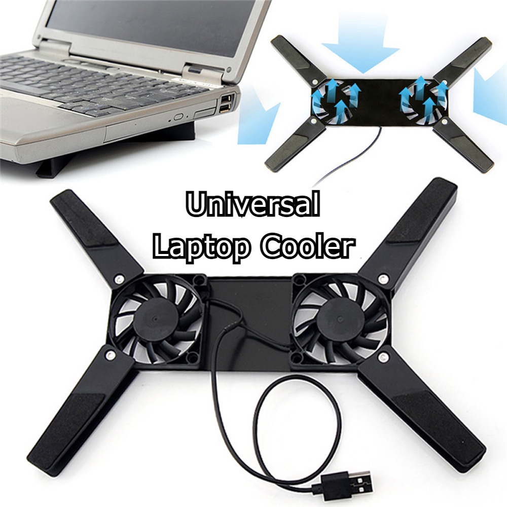 Portable Laptop Cooler USB Fan Cooling Pad 2 Fans Cooler Notebook ...