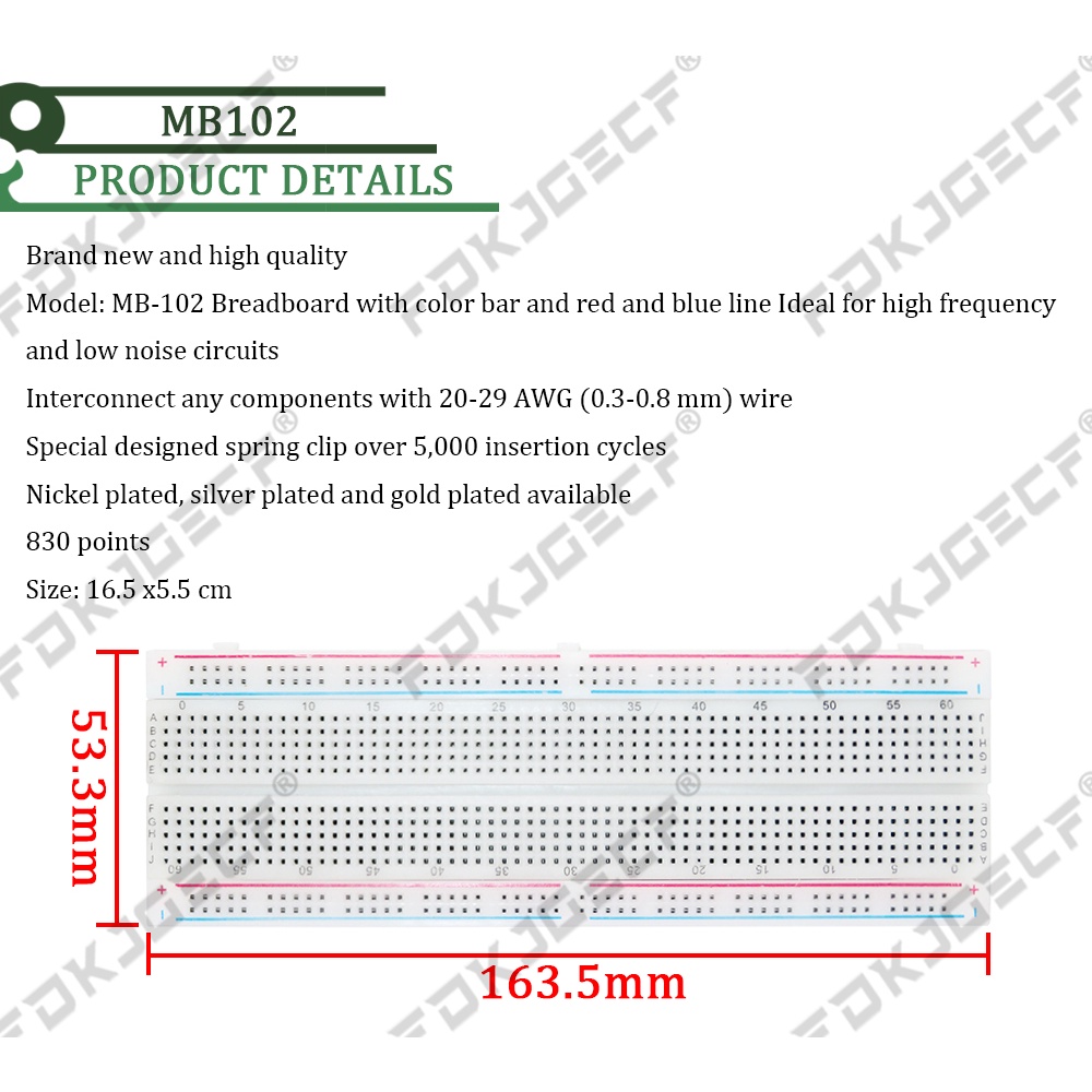 Breadboard 830 Point Solderless PCB Bread Board MB-102 MB102 Test ...