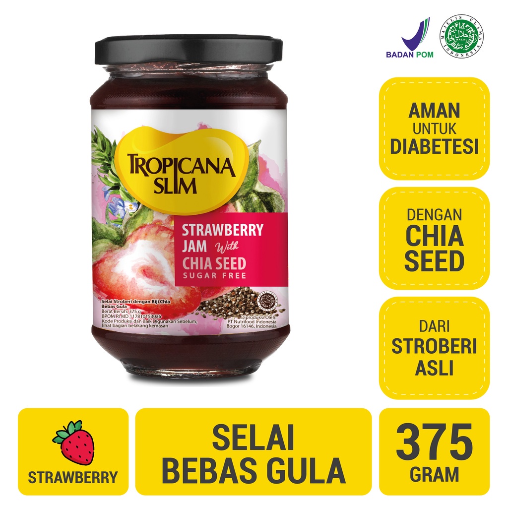 Tropicana Slim Strawberry Jam Strawberry Jam 375 Grams | Shopee Malaysia
