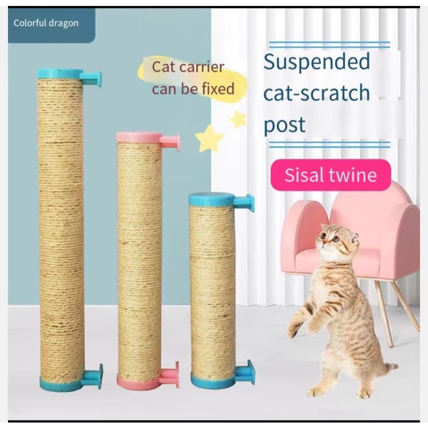READY STOCK/Hanging Pole Scratcher Cat Tree Scratch Sisal Rope pole ...