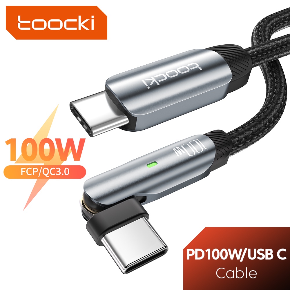Toocki 180° Swivel Type C To Type C Cable 60W/100W 5A Fast Charging ...