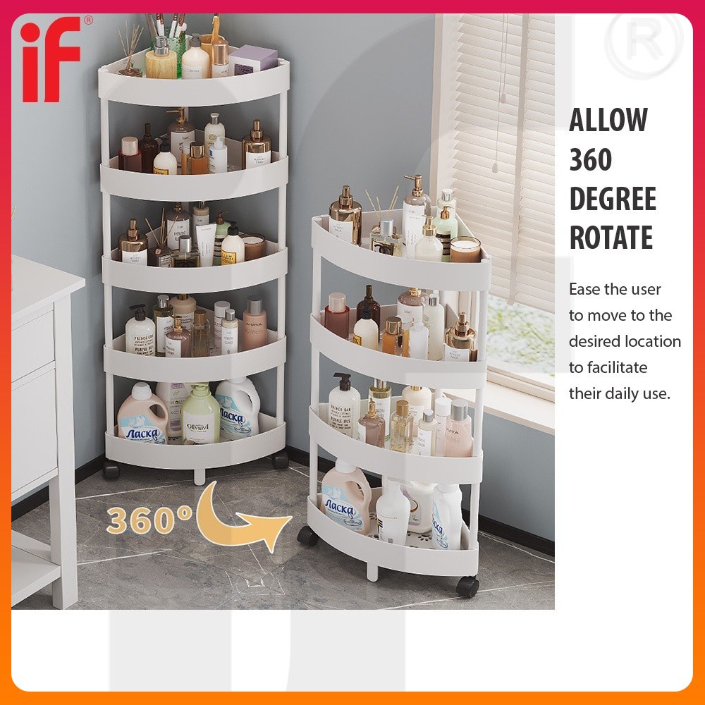IF Mada Multipurpose Multi-layer Wheel Kitchen Makeup Trolley Rack ...