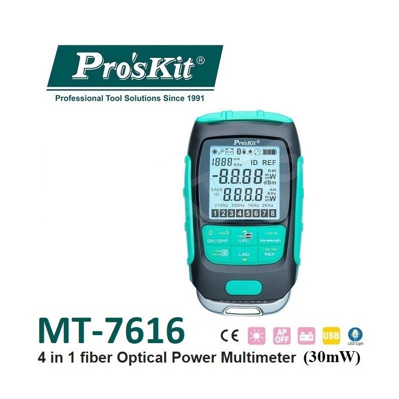 Proskit MT-7616 30mW Laser Output 4 in 1 Fiber Optic Power Meter loss ...