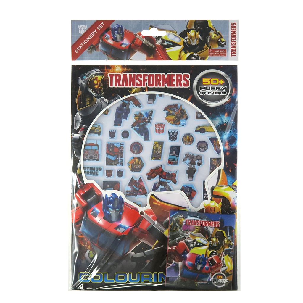 Transformers Colouring Pad With Puffy Sticker In Set | Shopee Malaysia