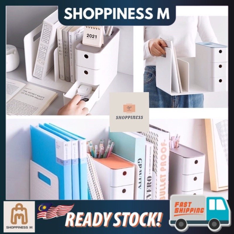 Korean Study Home Office Table Organiser Document Book File Rack Shelf ...