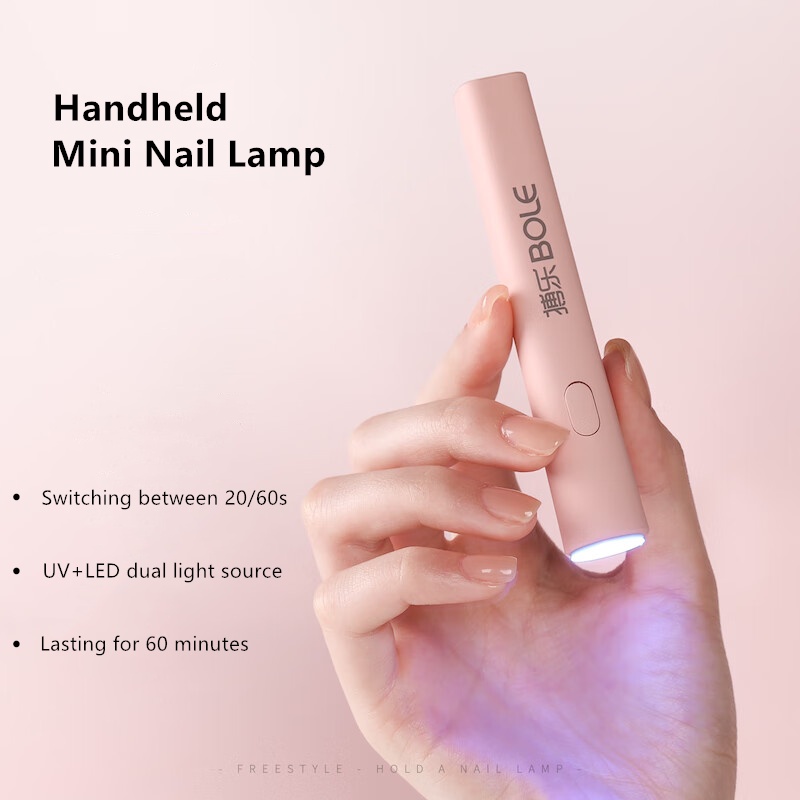 Bole handheld mini nail lamp quick drying rechargeable phototherapy ...