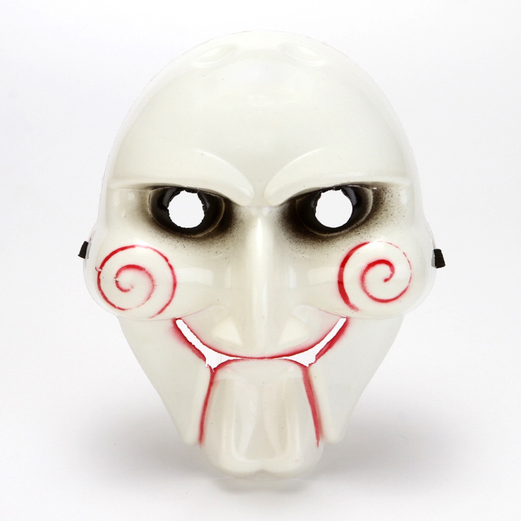 Saw Puppet Mask Horror Movie Theme Chainsaw Scary Masquerade White Mask ...