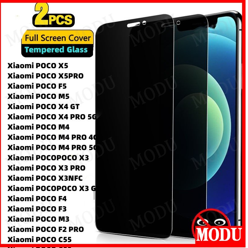 2pcs Anti Spy Privacy Tempered Glass Xiaomi Poco X5 F5 X4 M4 X3 M3 Nfc