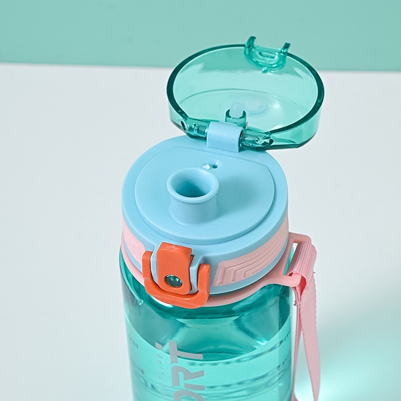 450ml 650ml Water Bottle Without Straw Leakproof Time Marker Sports ...