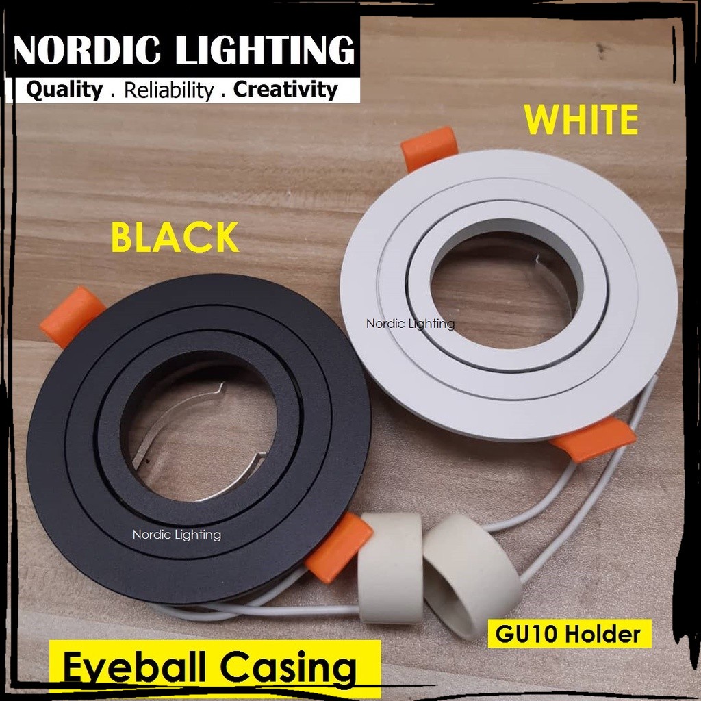 Eyeball Casing GU10 Lamp Holder Spotlight Recessed Eyeball Downlight ...