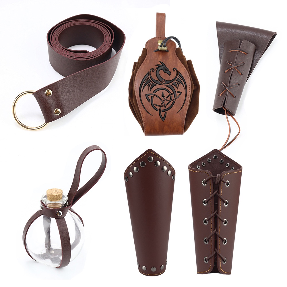 Halloween Apparel Accessories Set Medieval Knight Belt Viking Sheath ...